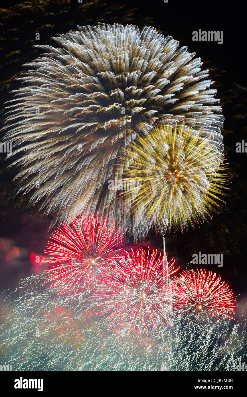 Background colorful Summer Fireworks display in Japan Stock Photo - Alamy
