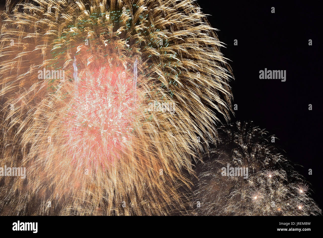 Background colorful Summer Fireworks display in Japan Stock Photo - Alamy