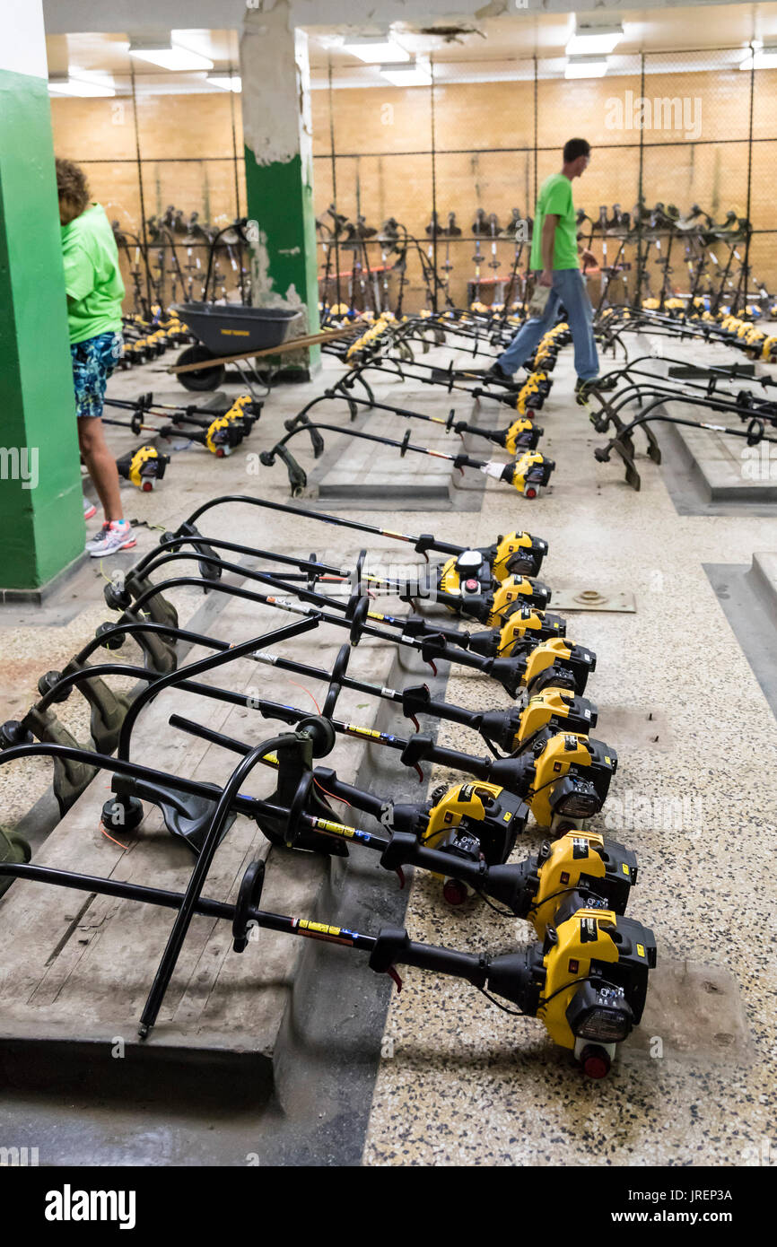 Detroit, Michigan - Equipment is ready for some of the thousands of ...