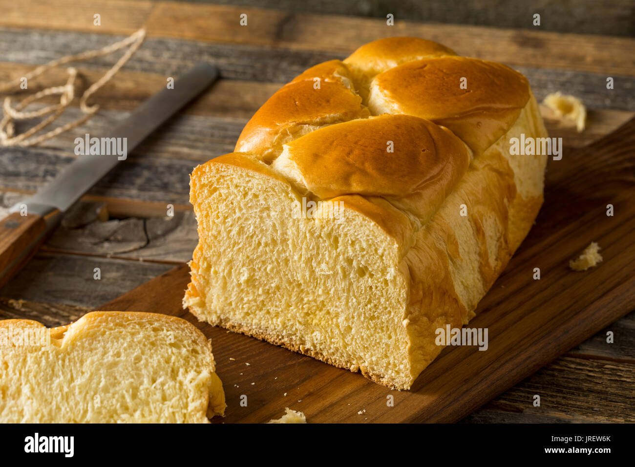 Homemade Sweet Brioche Bread Loaf Cut into Slices Stock Photo - Alamy