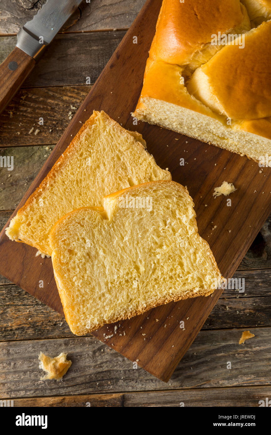 Homemade Sweet Brioche Bread Loaf Cut into Slices Stock Photo - Alamy