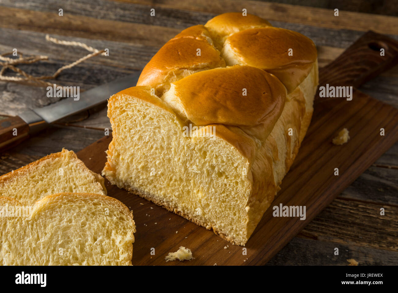 Homemade Sweet Brioche Bread Loaf Cut into Slices Stock Photo - Alamy