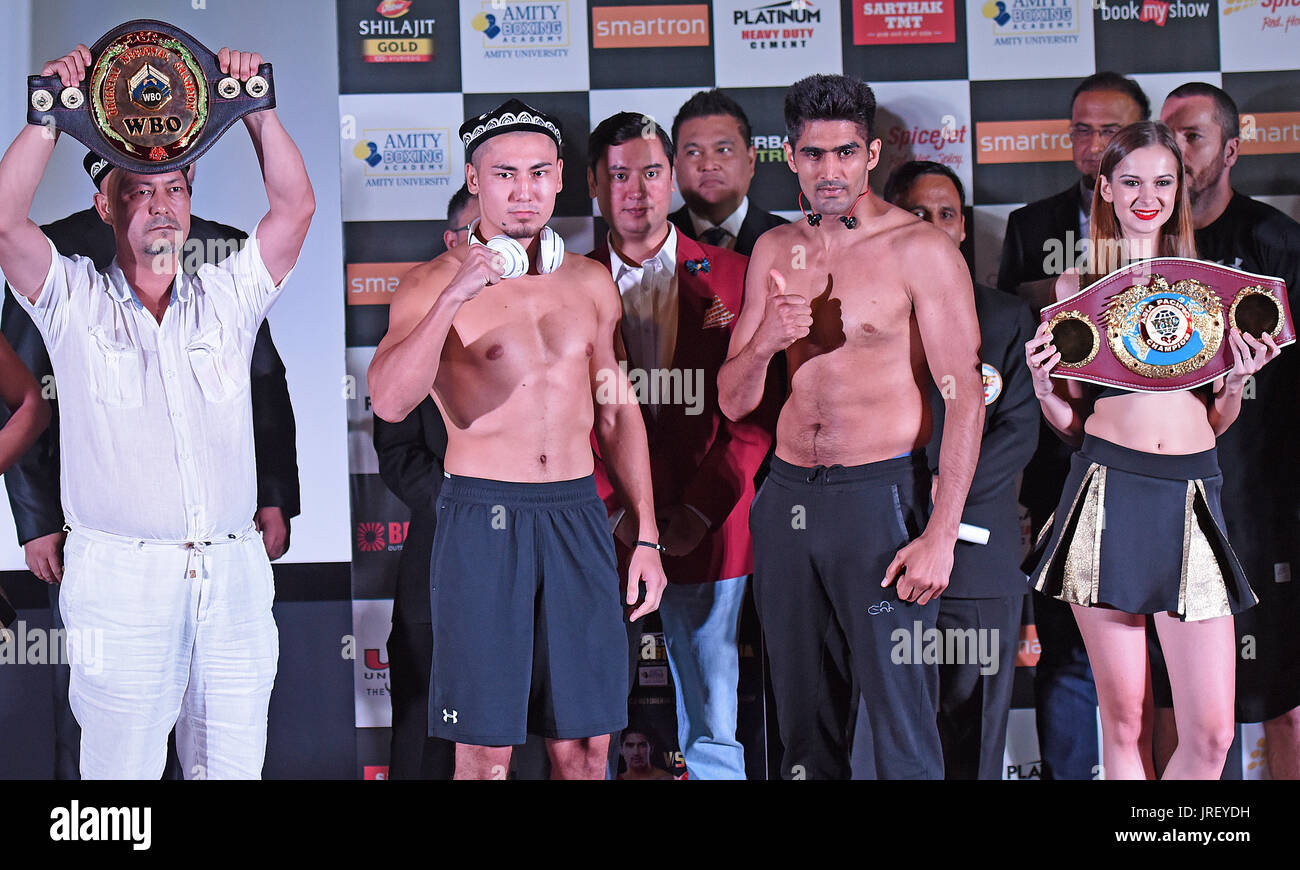 Mumbai, India. 4th Aug, 2017. Indian boxing and WBO Asia-Pacific Super Middleweight champion ...