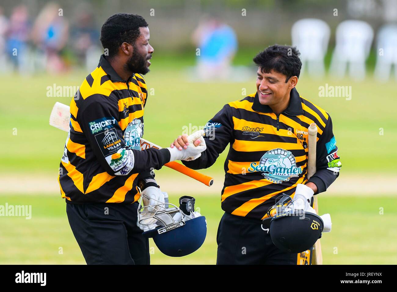 Easton, Portland, Dorset, UK. 4th August 2017. West Indies Kirk Edwards ...