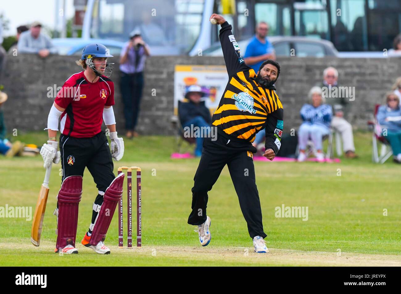 Easton, Portland, Dorset, UK. 4th August 2017. Indian cricketer Wasim ...