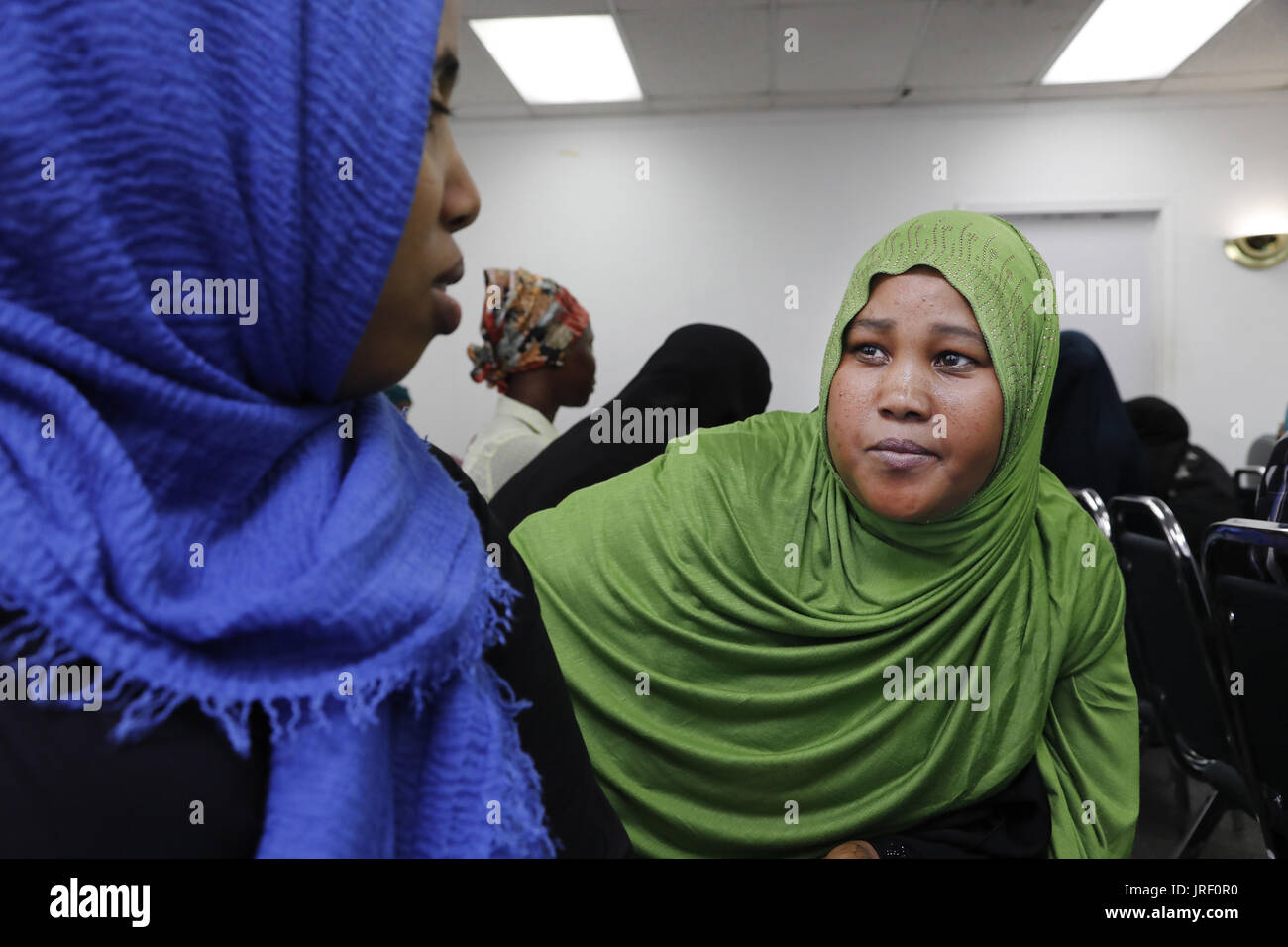 San Diego, CA, USA. 4th Aug, 2017. Abdulla, right, sat with Fardowsa ...