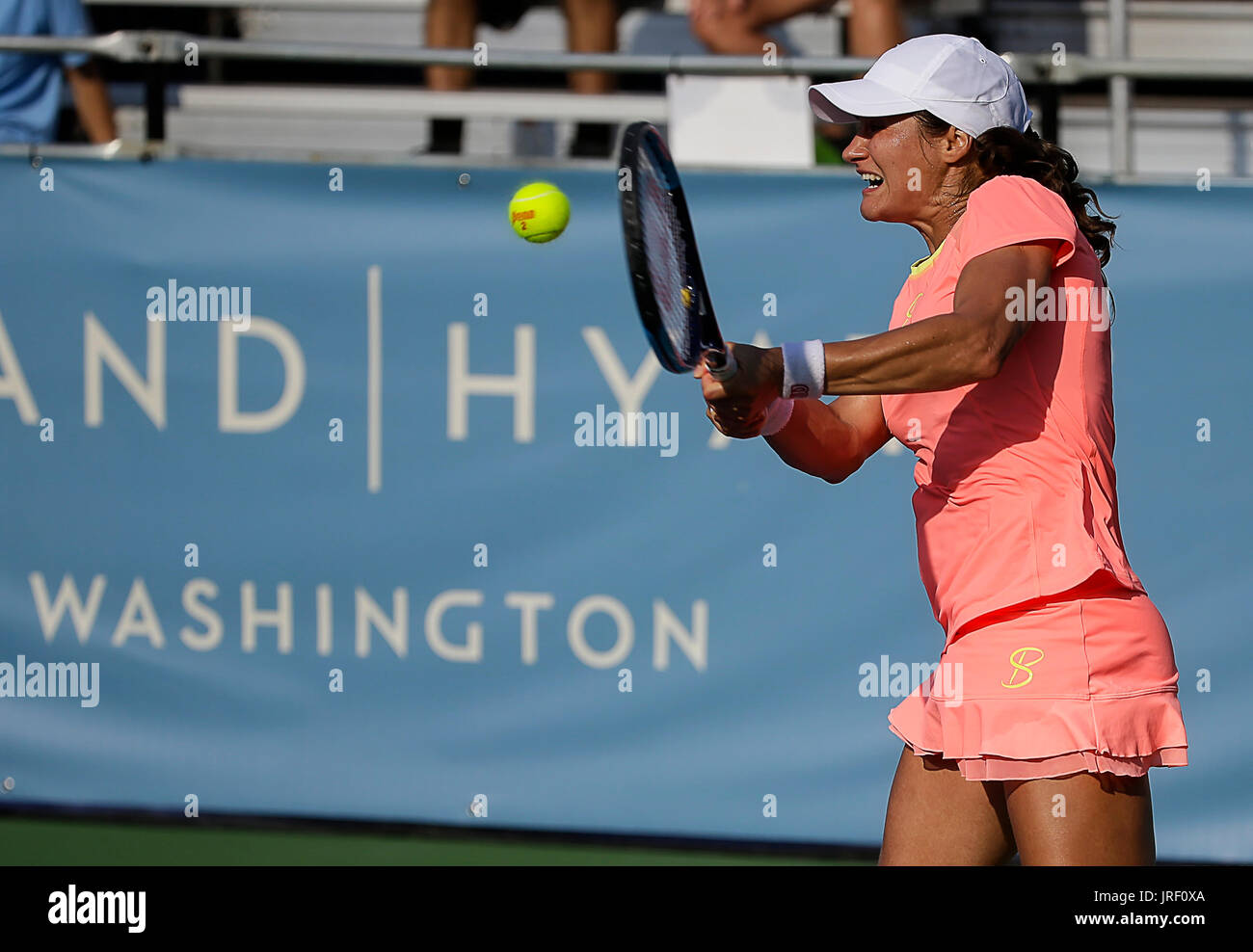 Washington DC, USA. August 4, 2017: Monica Niculescu (ROU) plays a ...