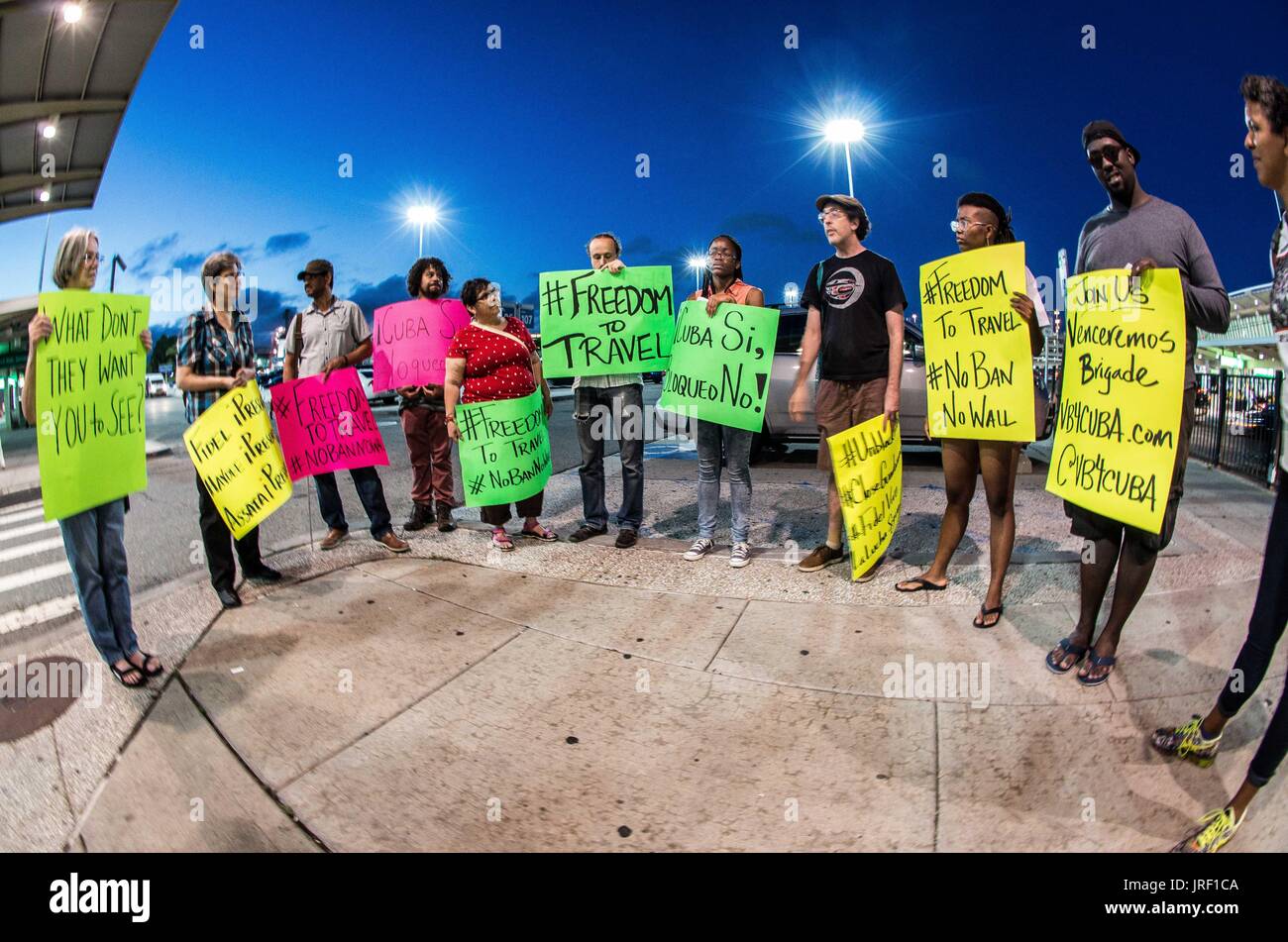 New York City, New York, USA. 4th Aug, 2017. A pro-Cuba group called ...