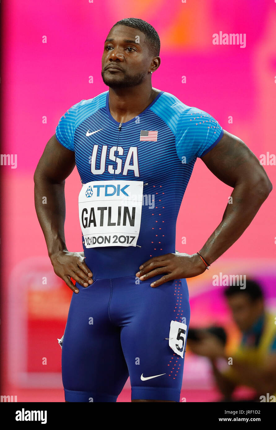 London, Britain. 4th Aug, 2017. Justin Gatlin of the United States ...