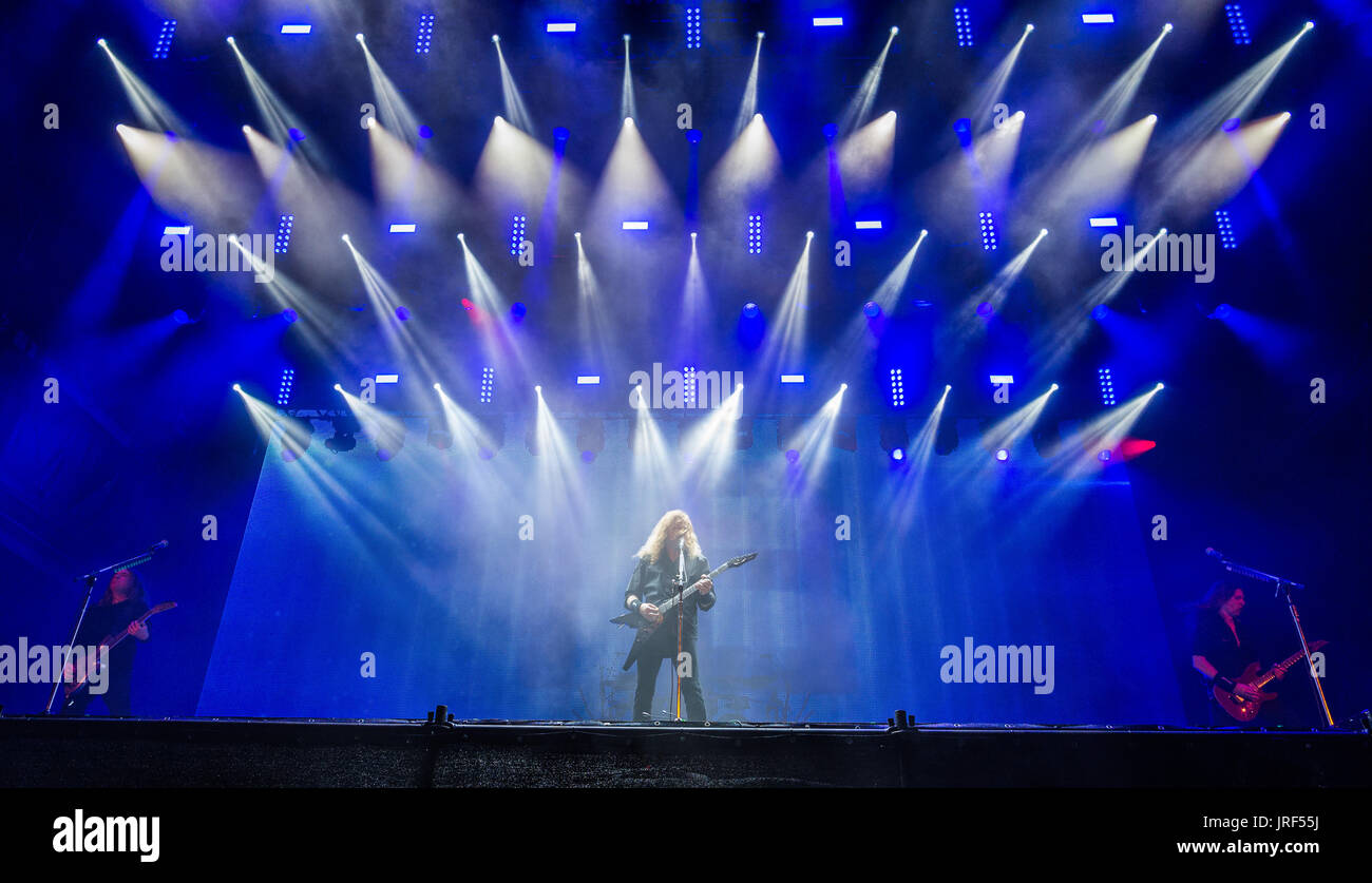 US metal band Megadeth playing on the Harder Stage of the Wacken Open ...