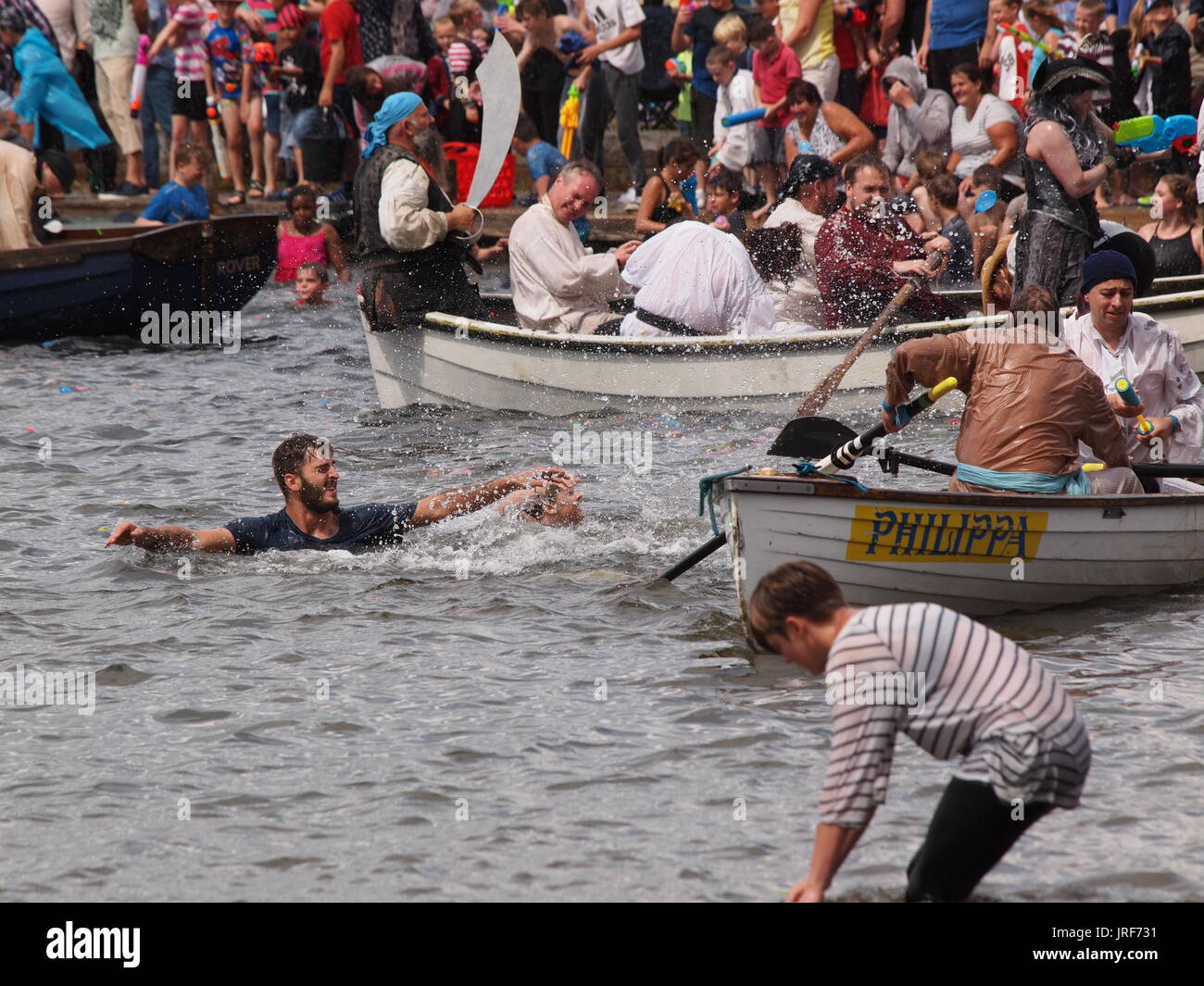 Sheerness, Kent, UK. 05 Aug, 2017. Sheppey Pirates 'invade' and stage a ...