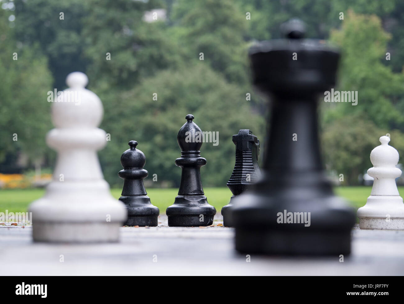 Stuttgart, Germany. 3rd Aug, 2017. Chess pieces are standing on a ...