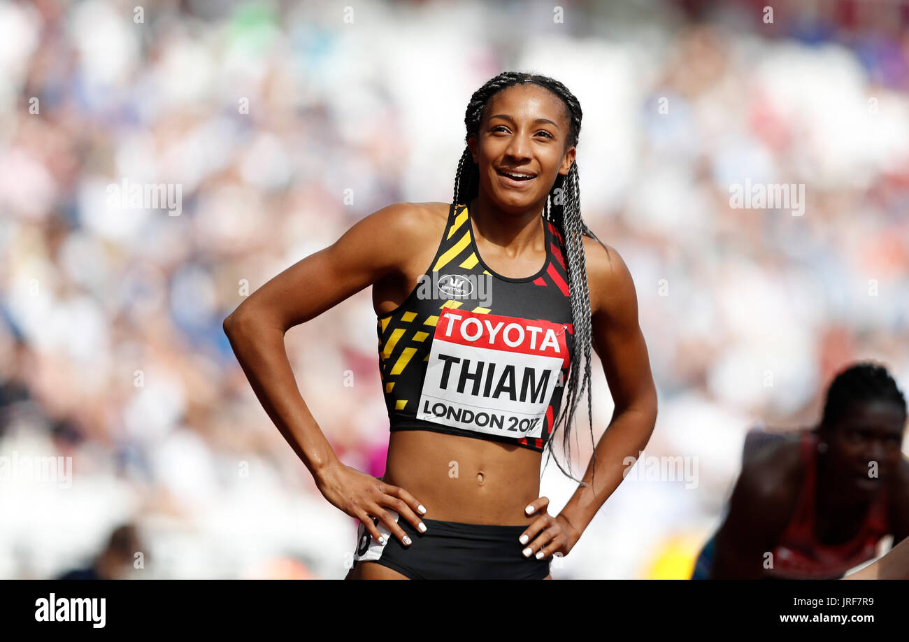 Nafissatou thiam belgium competes in hi-res stock photography and ...