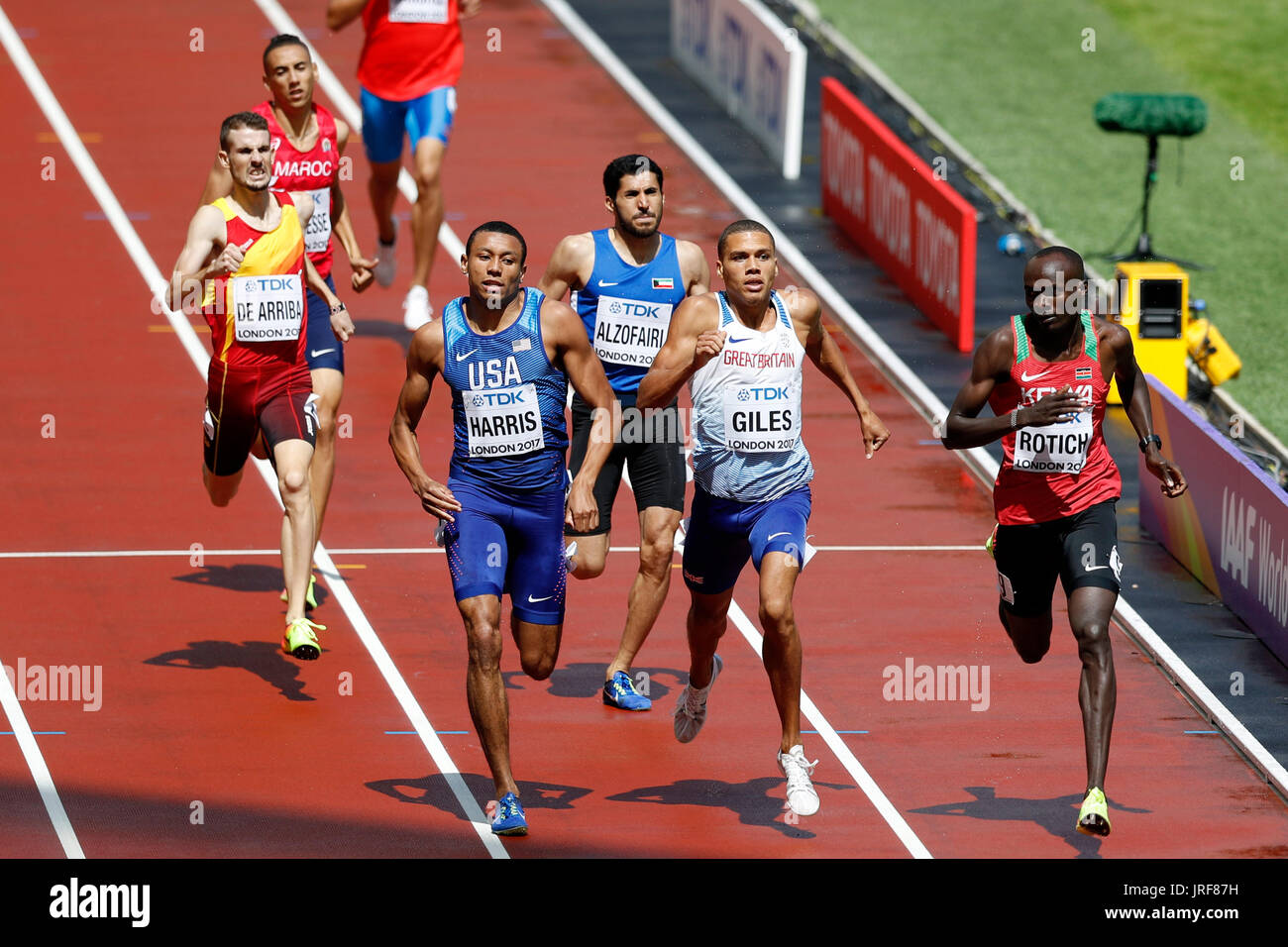 London, UK. 05-Aug-17. Álvaro DE ARRIBA, Elliot GILES, Isaiah HARRIS ...