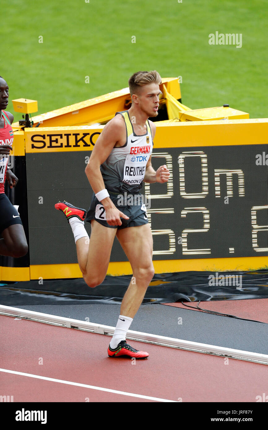 London, UK. 05-Aug-17. Marc REUTHER, competing in the 800m Men's Heat 4 ...