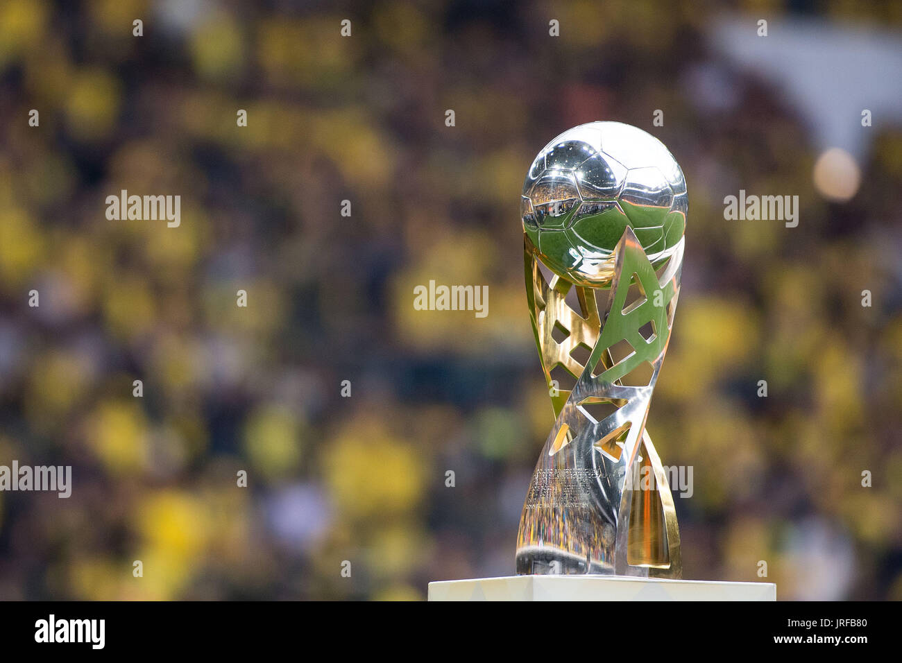 Dortmund, Germany. 5th Aug, 2017. The Supercup-trophy is on display in ...