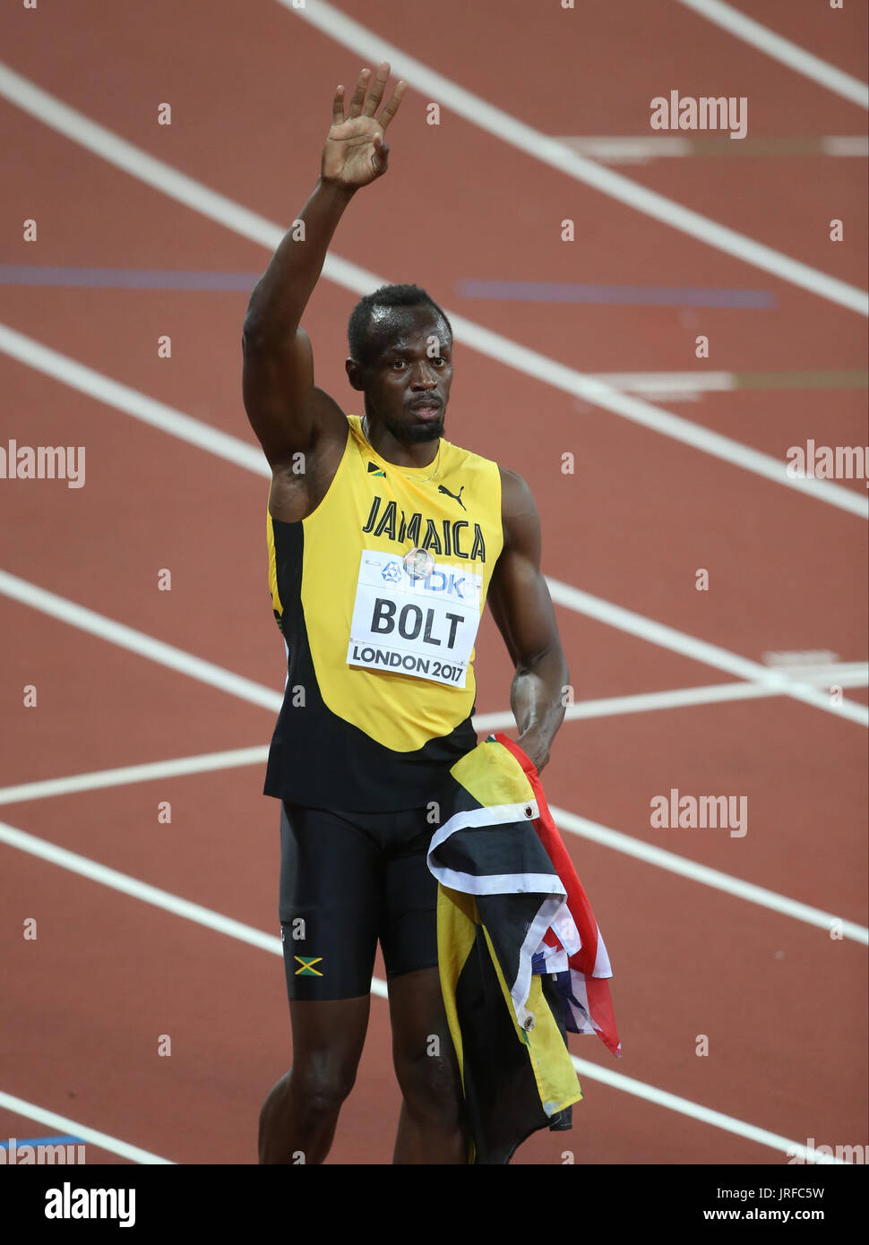 London, UK. 5th August, 2017. Usain Bolt 100 Metres Mens Final World ...