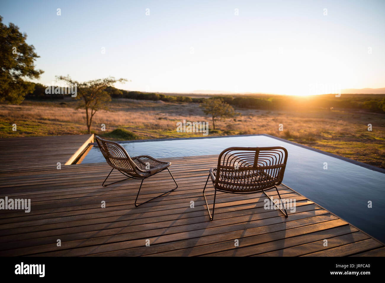Lodge wood deck hi-res stock photography and images - Alamy