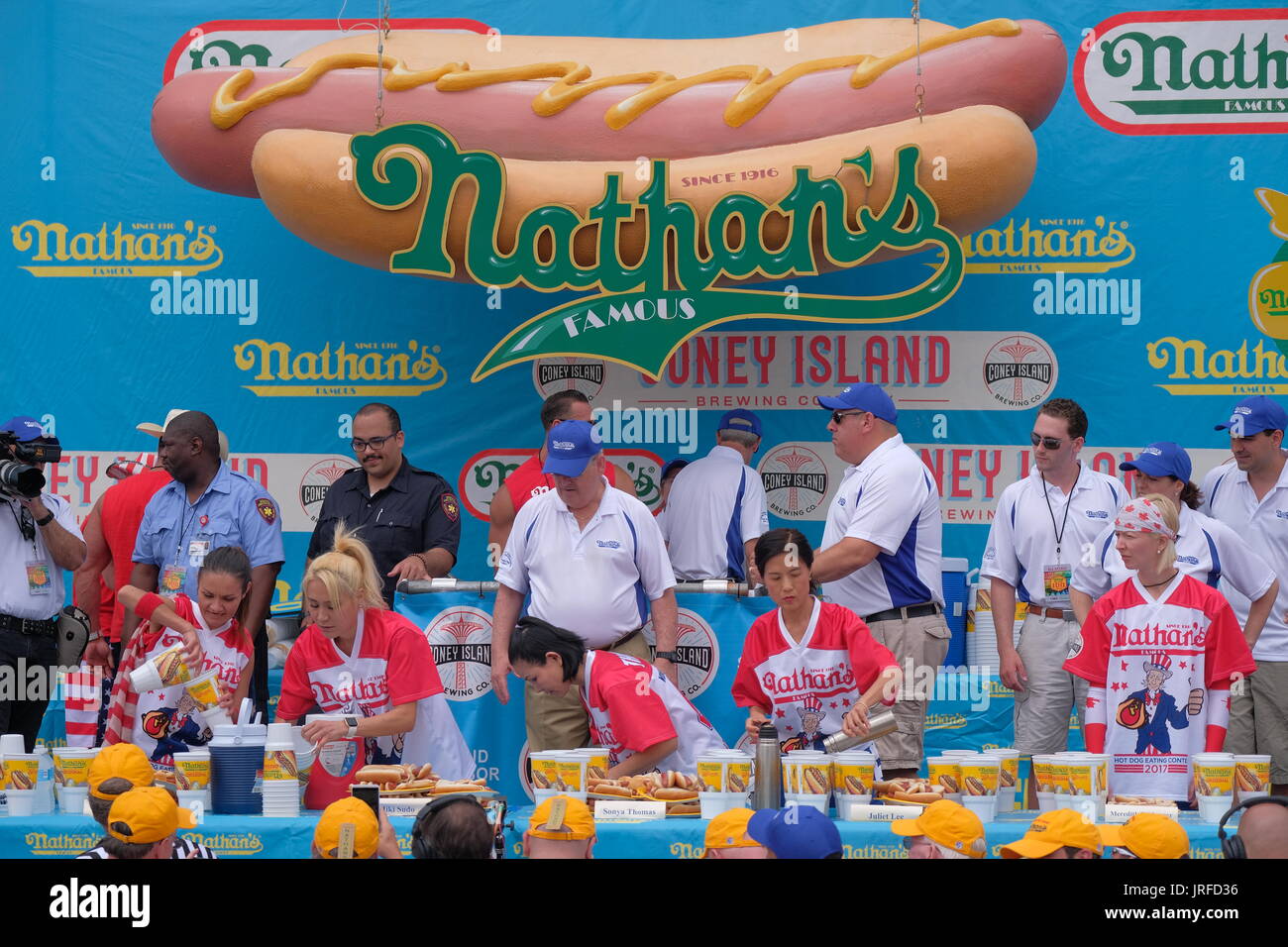 The Annual Nathan's Hot Dog Eating Contest at Coney Island for the ...