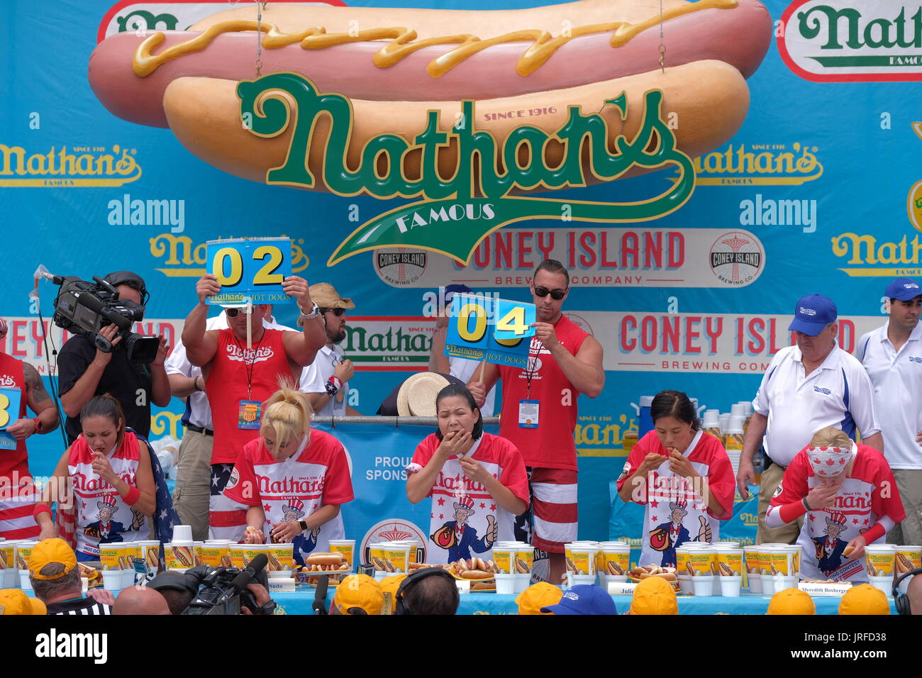 The Annual Nathan's Hot Dog Eating Contest at Coney Island for the ...