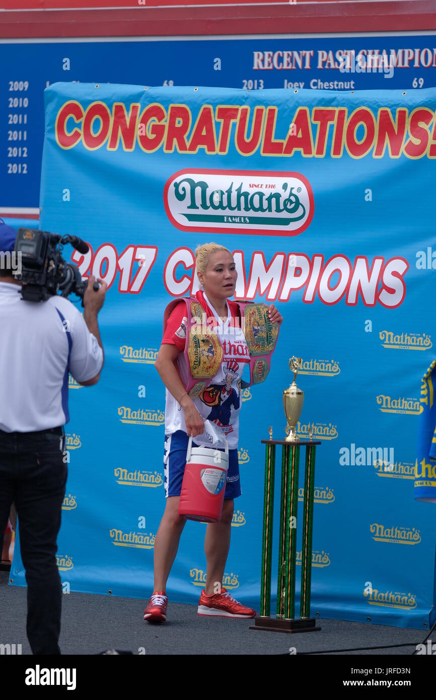 The Annual Nathan's Hot Dog Eating Contest at Coney Island for the ...