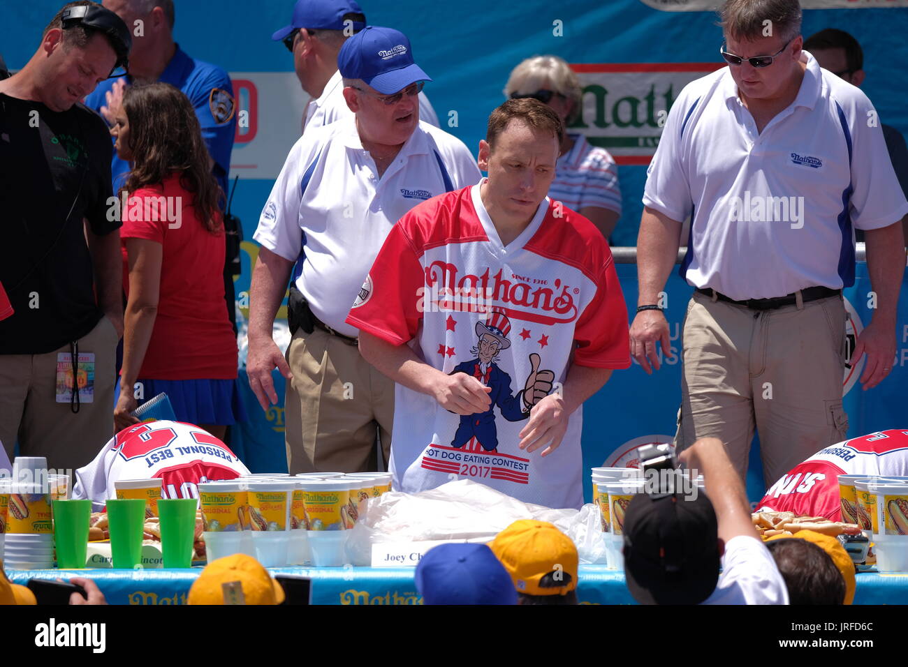 The Annual Nathan's Hot Dog Eating Contest at Coney Island for the ...