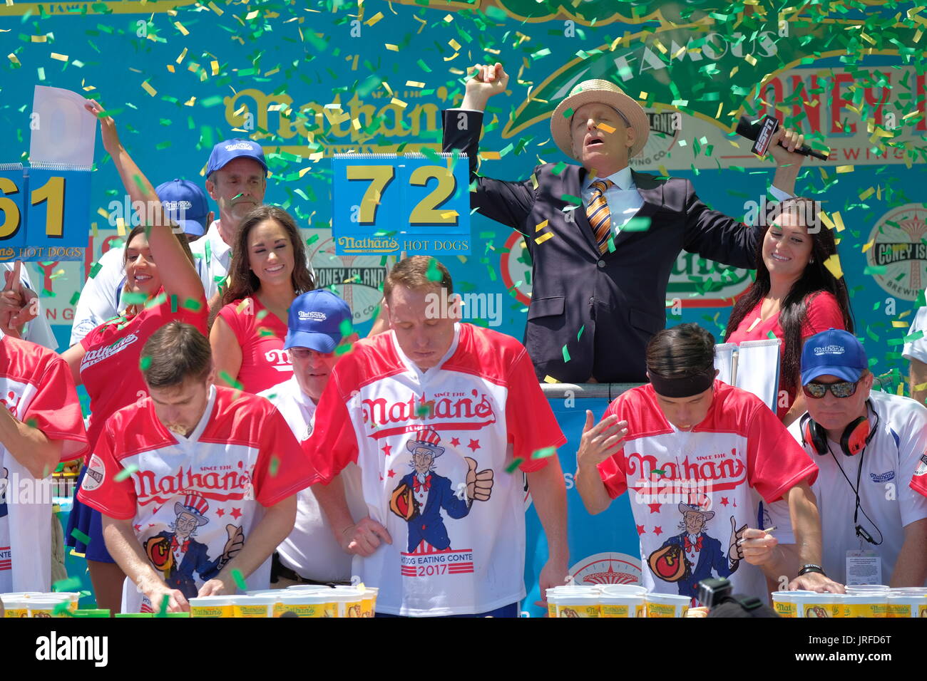 The Annual Nathan's Hot Dog Eating Contest at Coney Island for the ...