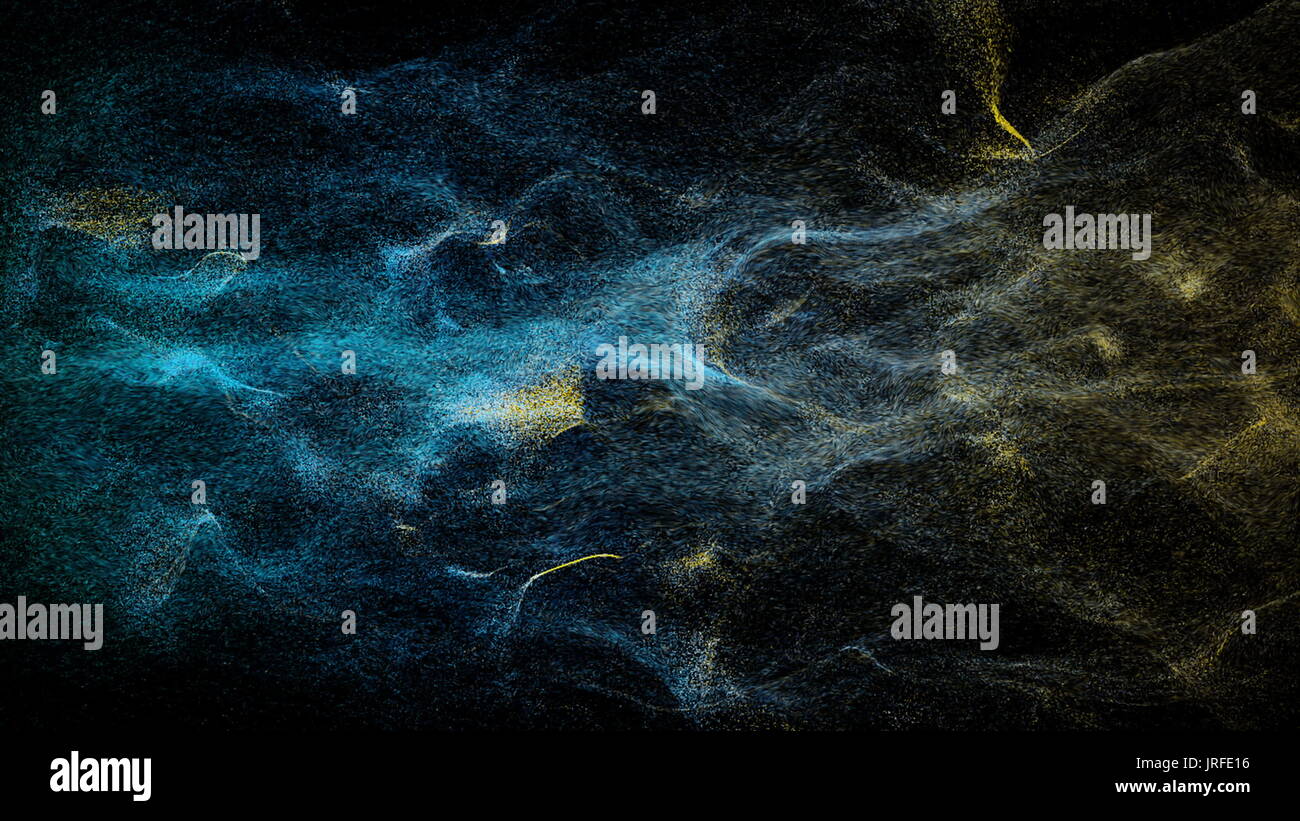 Particles dispersing and twisting. High quality clip rendered on high ...