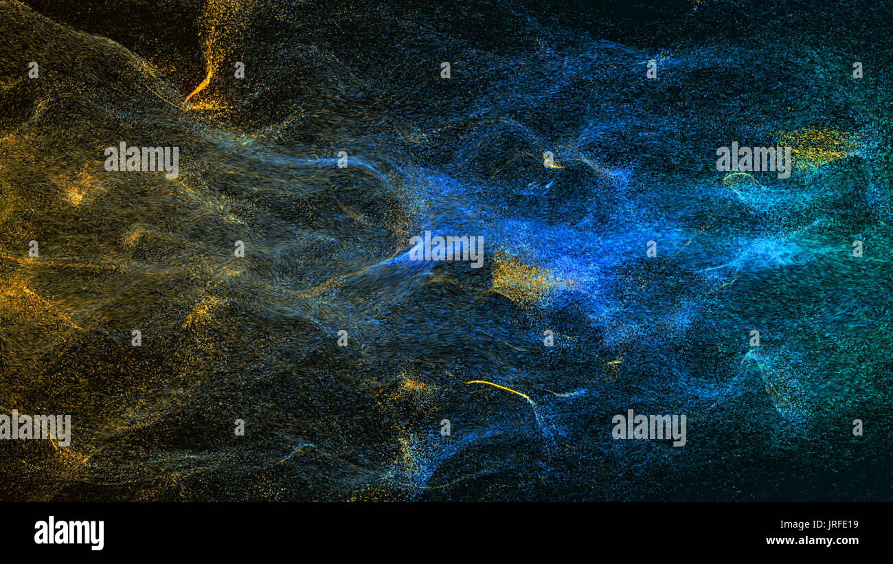 Particles dispersing and twisting. High quality clip rendered on high ...