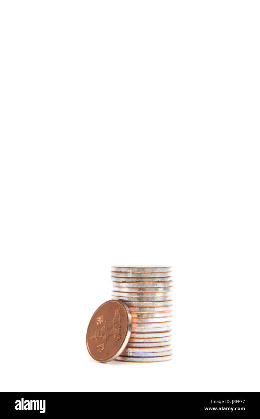 coins on the white background Stock Photo - Alamy