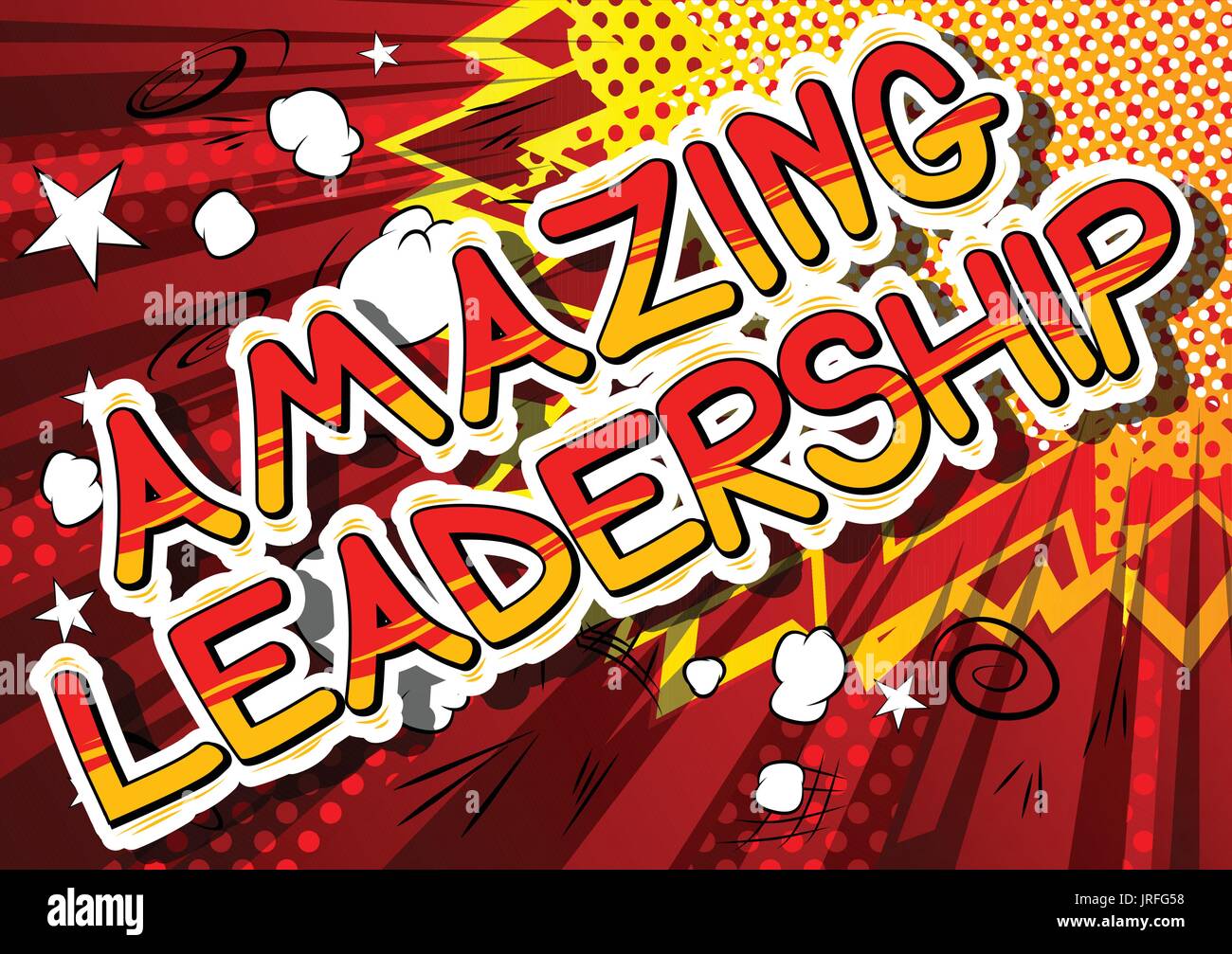 Amazing Leadership - Comic book style phrase on abstract background ...