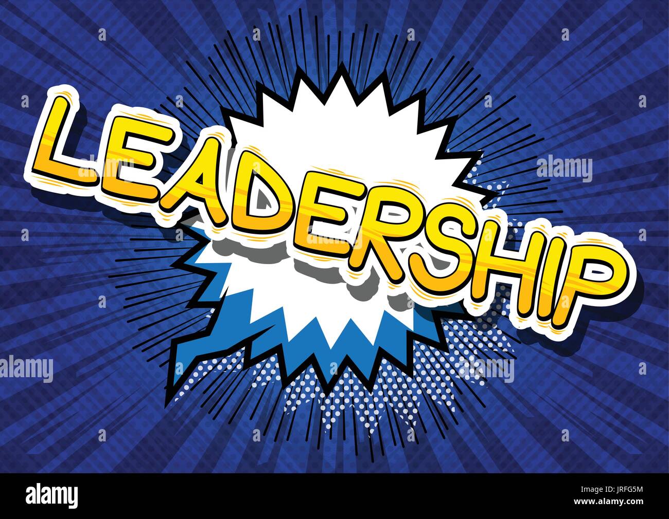 Leadership - Comic book style phrase on abstract background Stock ...