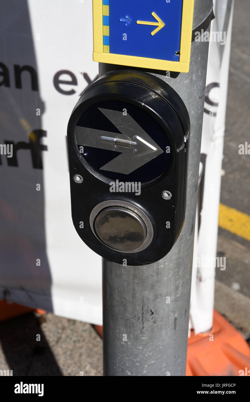 Brisbane, Australia: PB/5 pedestrian crossing call button with audible ...