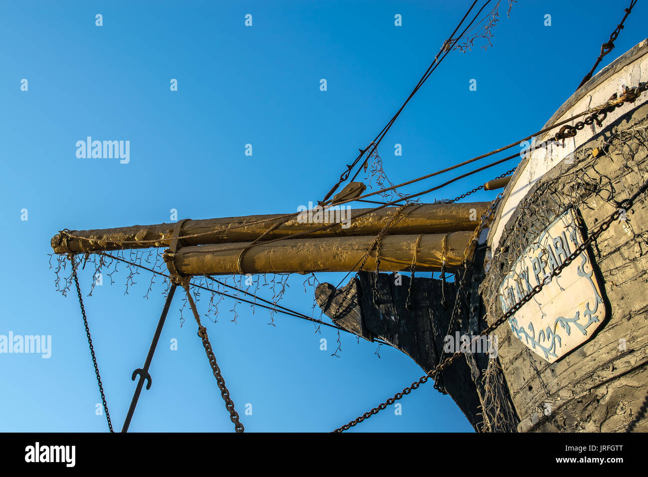 Bow of a restored sunken sailing ship Stock Photo - Alamy