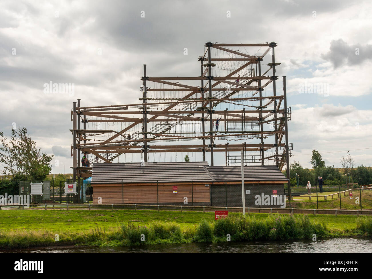 The Air Trail climbing attraction in Stockton-on-Tees,England,UK Stock ...