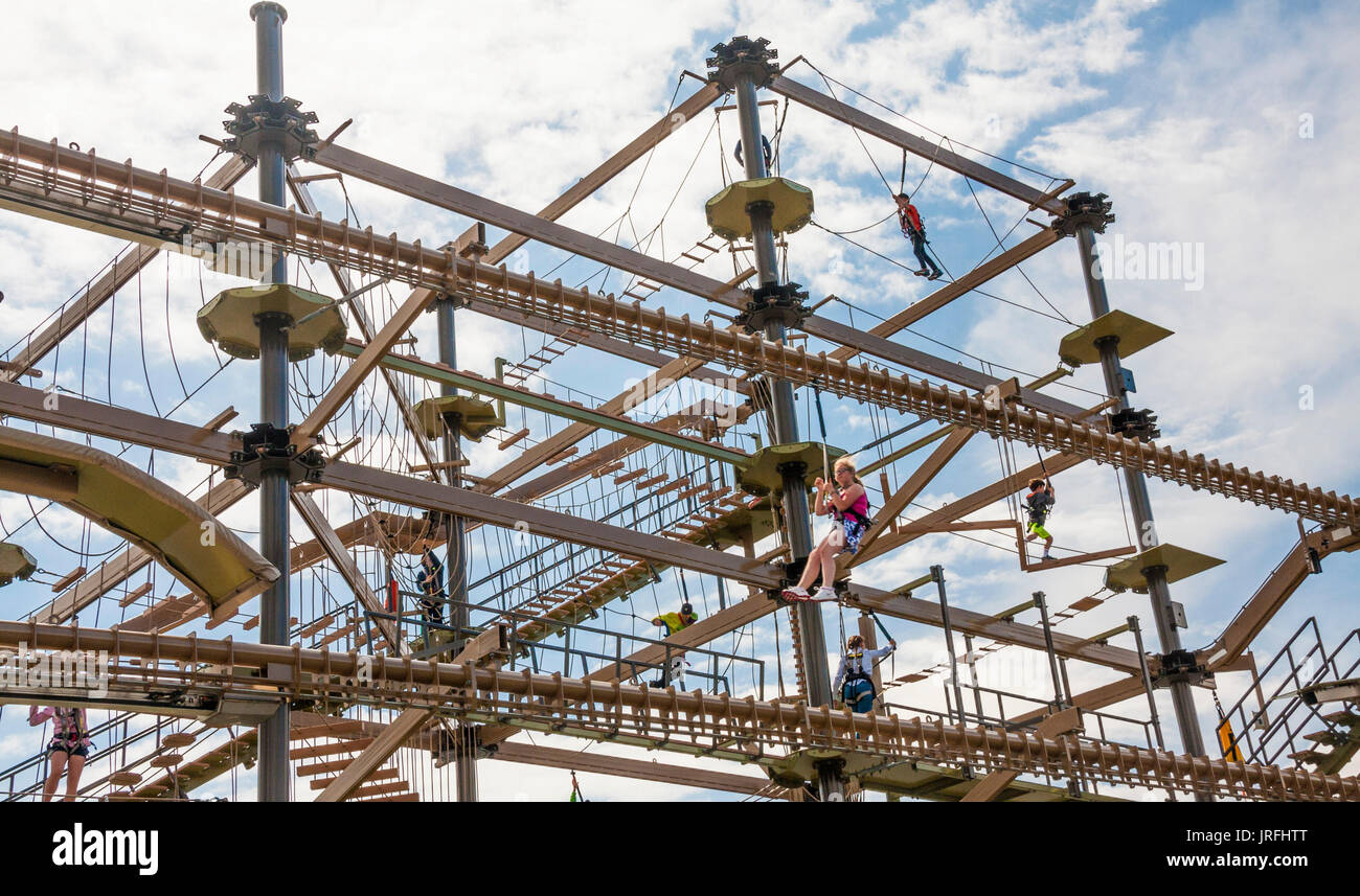 The Air Trail climbing attraction in Stockton-on-Tees,England,UK Stock ...
