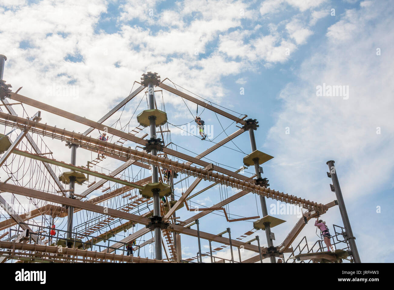 The Air Trail climbing attraction in Stockton-on-Tees,England,UK Stock ...