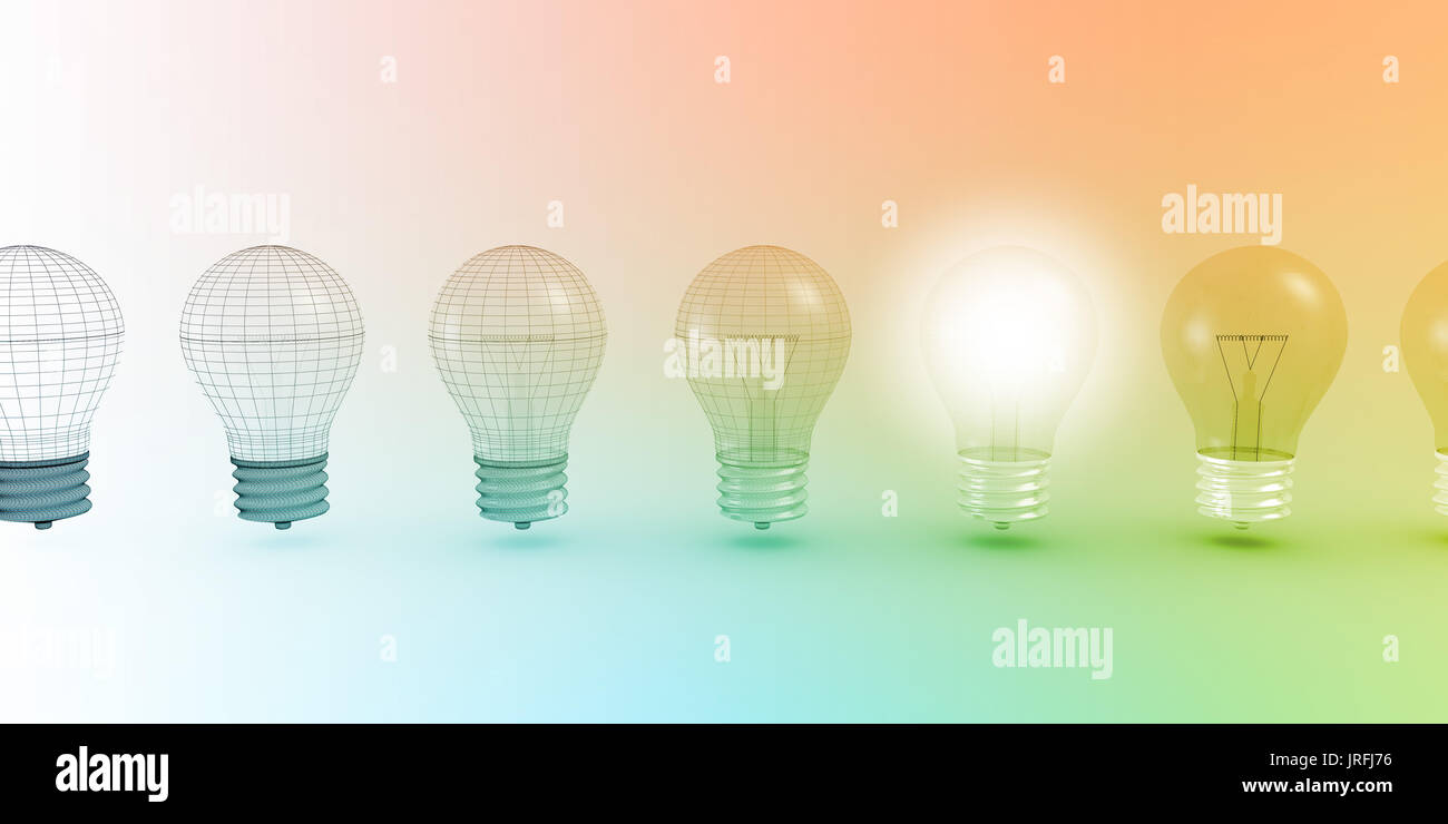 Glowing Light Bulb as a Business Idea Concept Stock Photo - Alamy