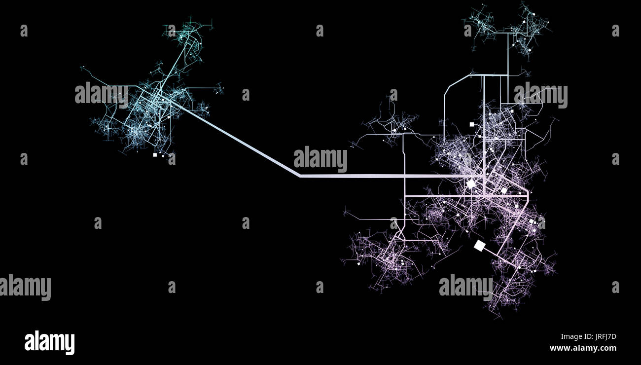 City Growing with an Aerial View in 2d on Black and White Stock Photo ...
