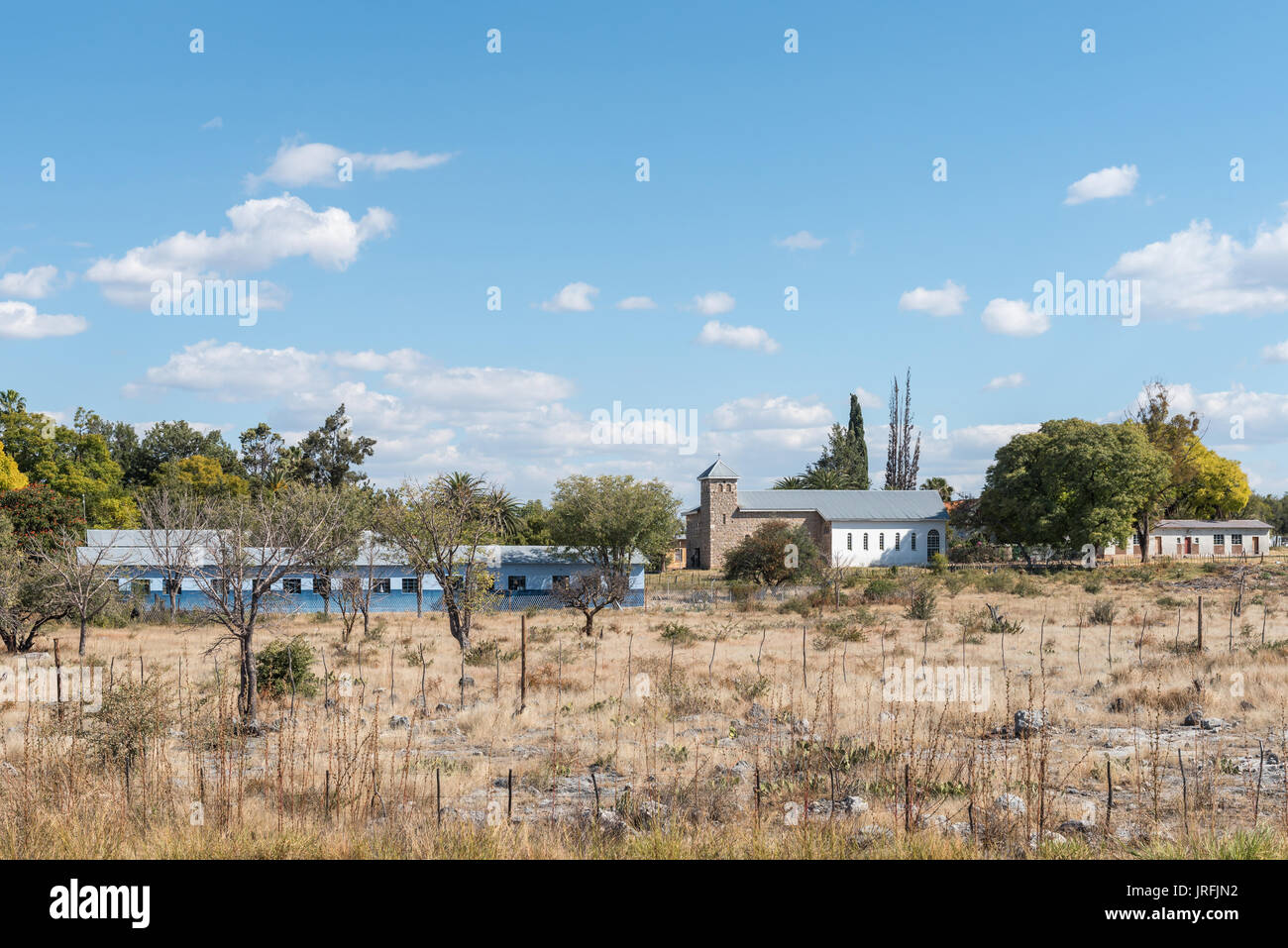 GROOTFONTEIN, NAMIBIA - JUNE 20, 2017: The St Isidor Primary School and ...