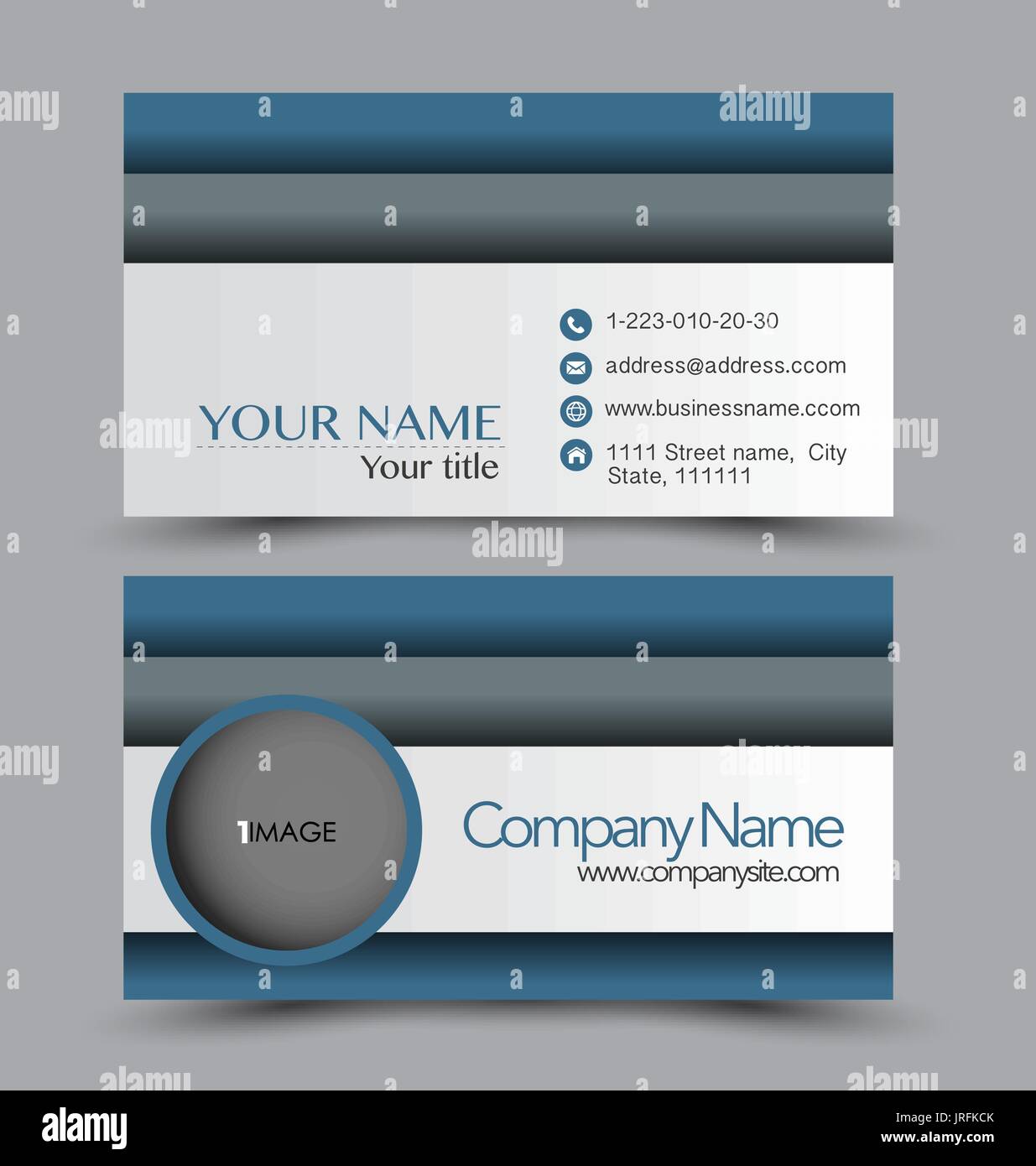 Business card design set template for company corporate style. Vector ...