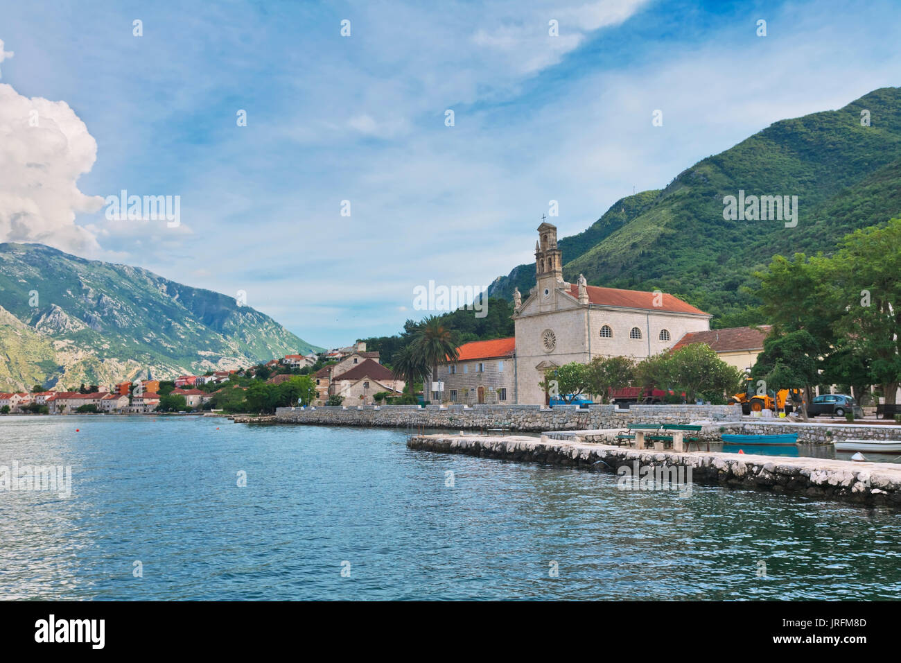 The old church overlooking the sea. Montenegro Stock Photo - Alamy