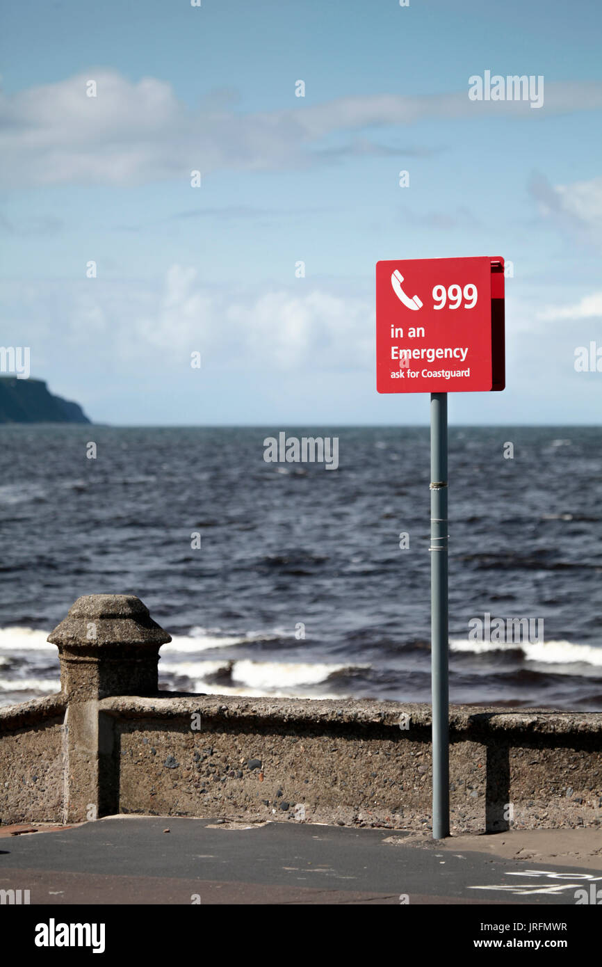 Call the coastguard 999 sign Stock Photo - Alamy