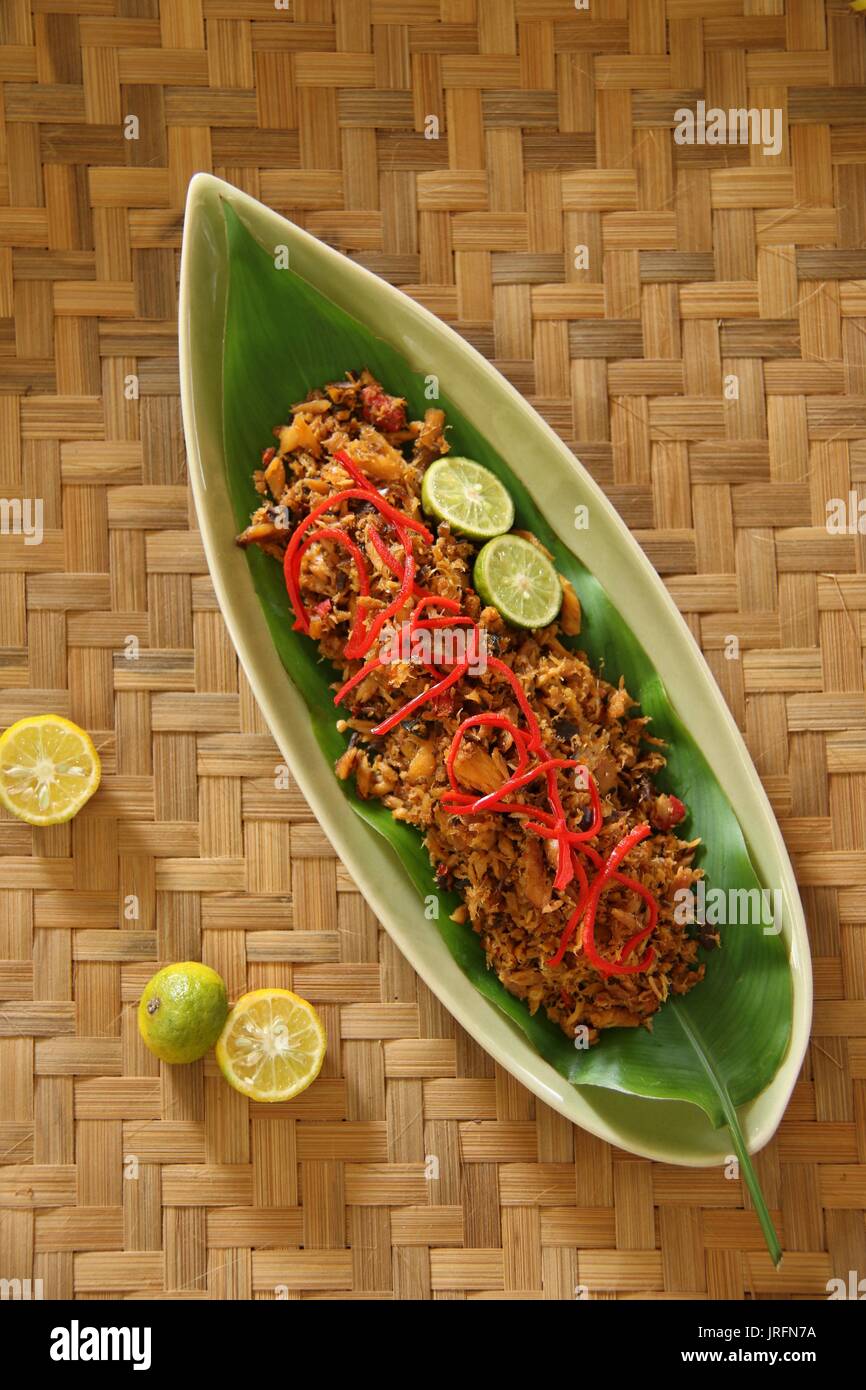 Pampis Ikan. Manadonese shredded fish dish cooked with traditional ...