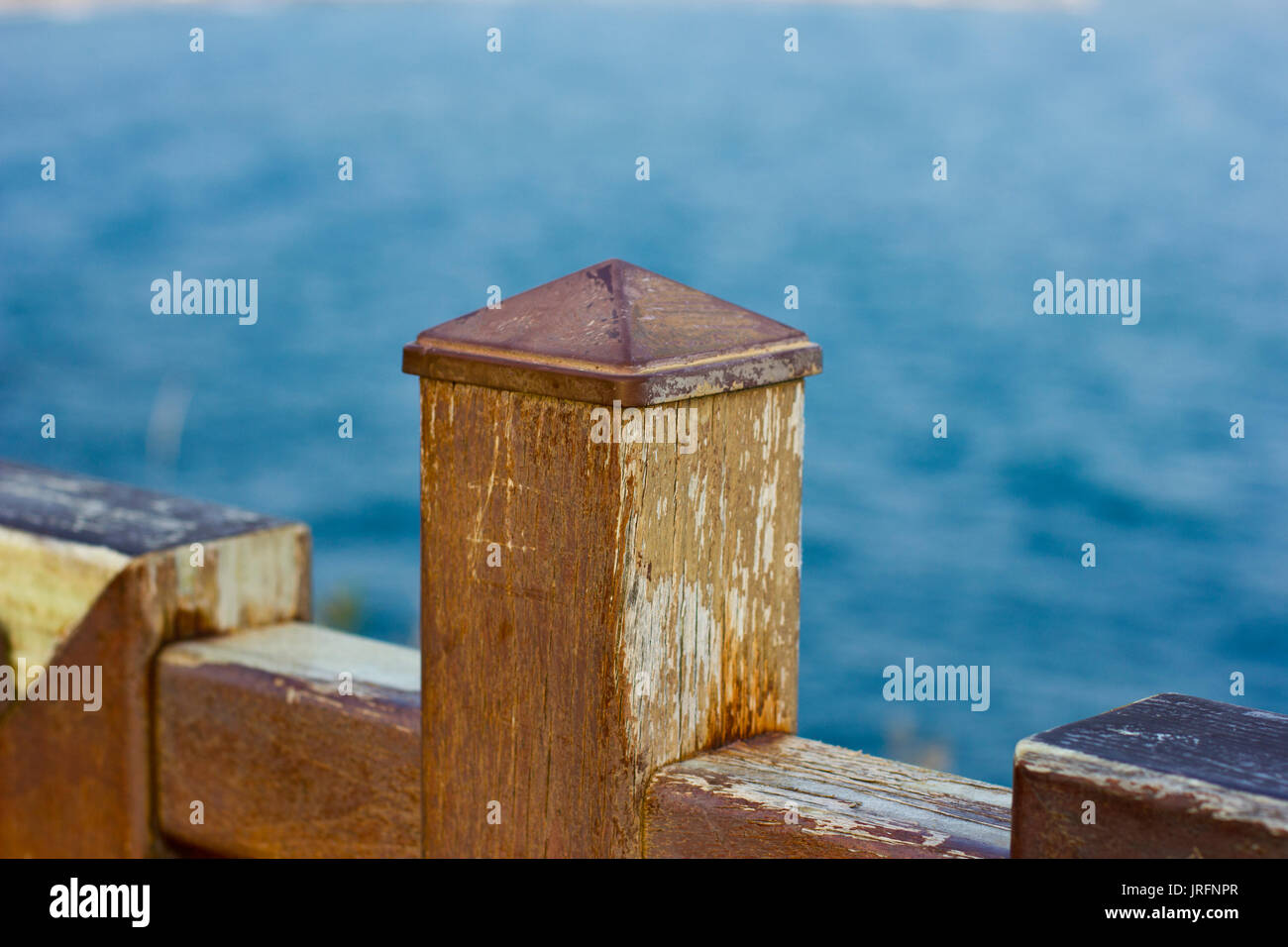 Wooden railing in the park in Antalya Turkey Stock Photo - Alamy