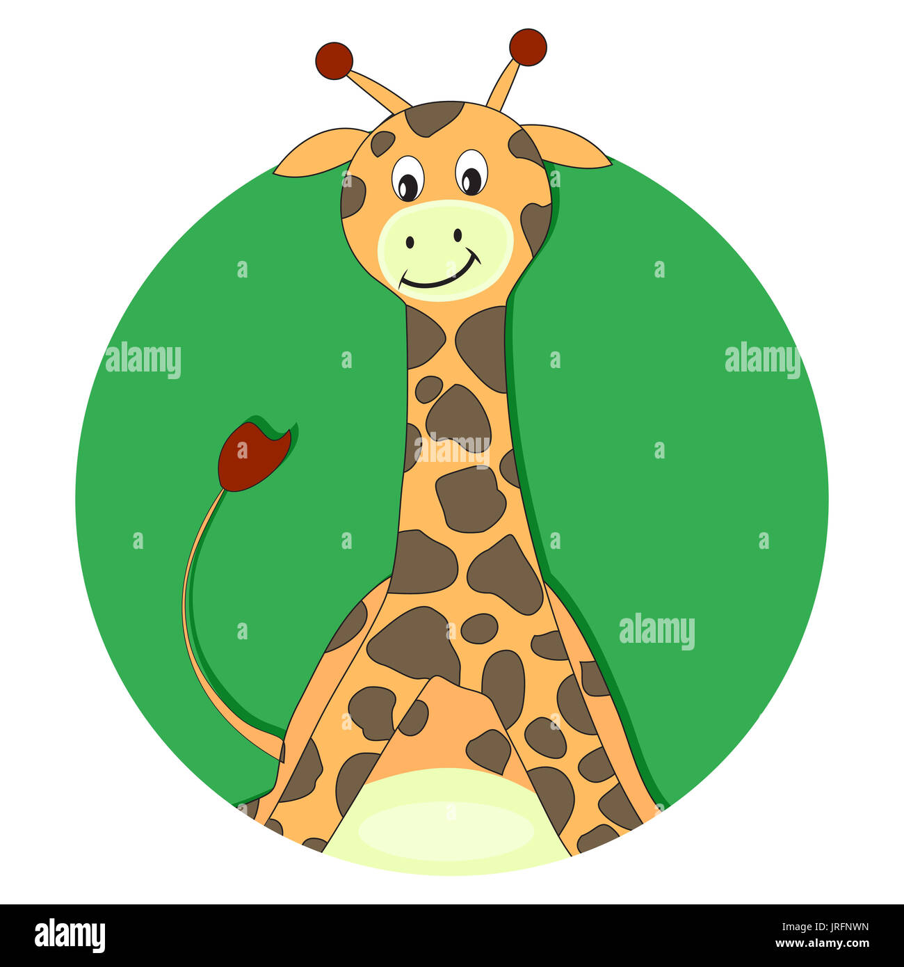 Giraffe cartoon flat icon. Cartoon giraffe app avatar. Vector ...