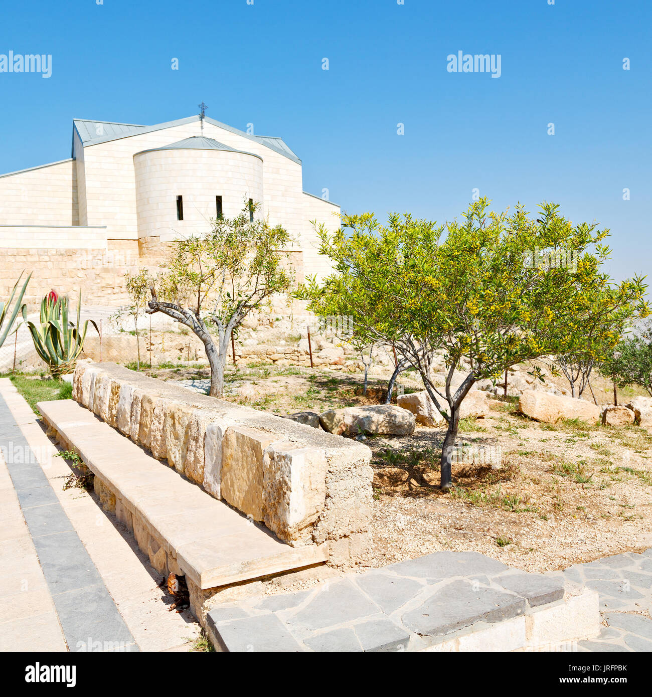 in the antique monastery religion site of mount nebo in jordan Stock ...