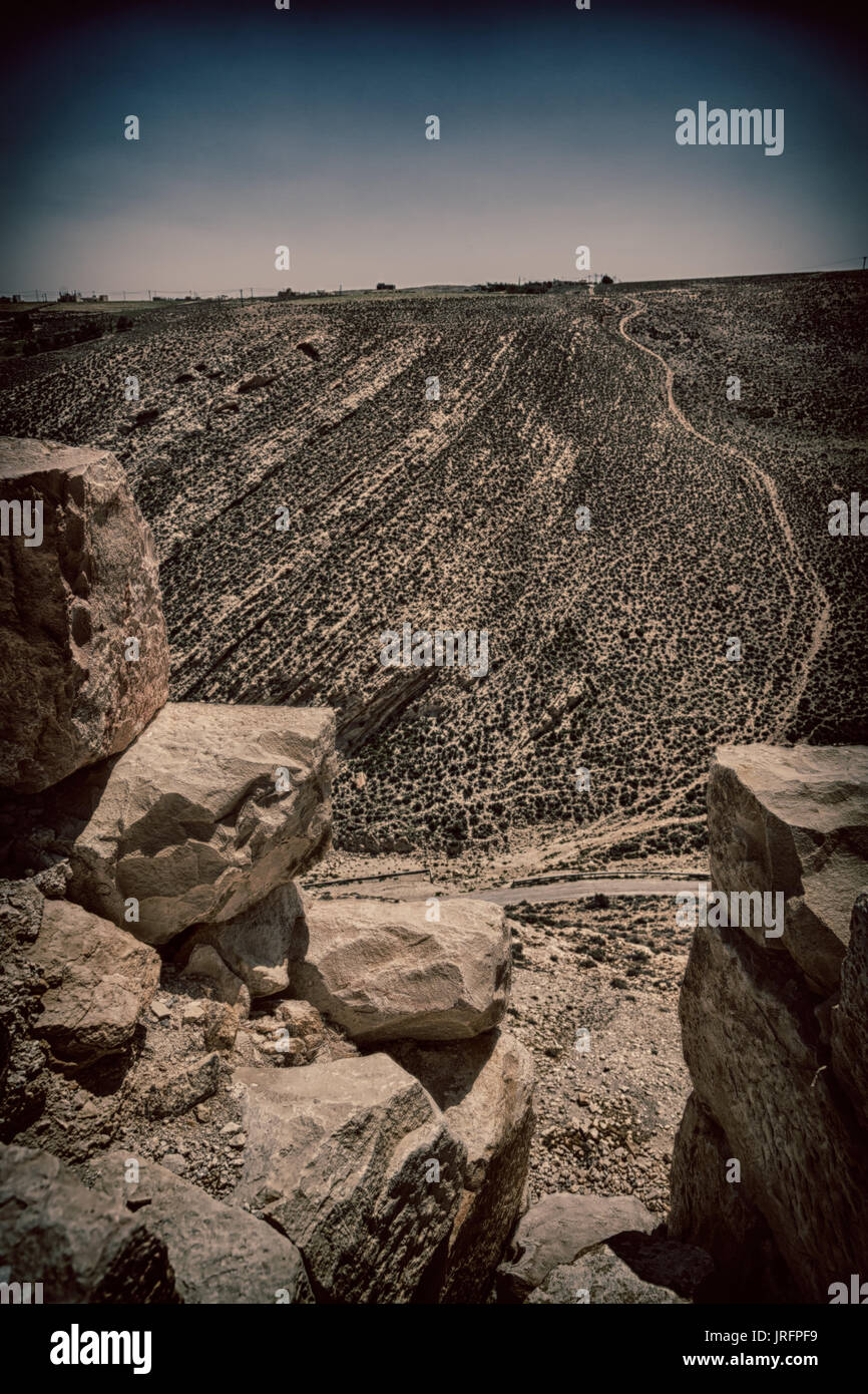 in the mountain of eden jordan the view from the antique castle Stock ...