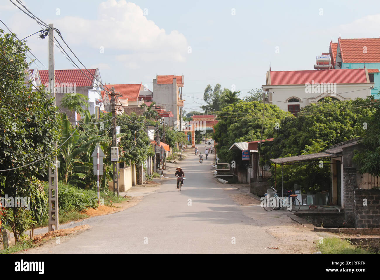 HAI DUONG, VIETNAM, JULY 30: Gate in vietnamese rural village on july ...