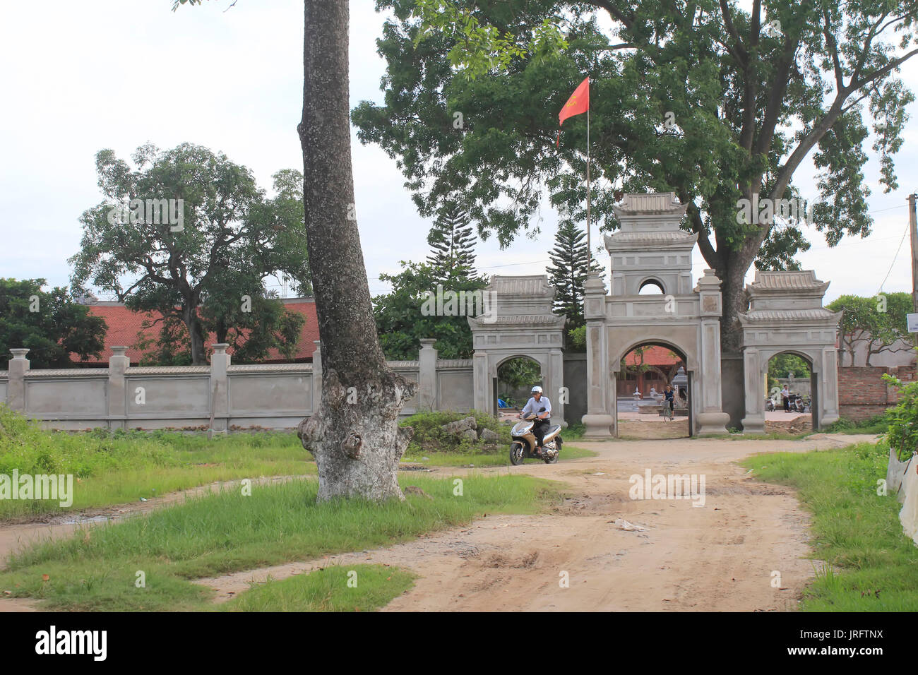 HAI DUONG, VIETNAM, JULY 30: Gate in vietnamese rural village on july ...